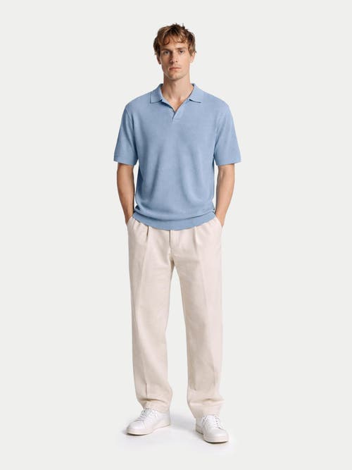 GOBI CASHMERE open collar cashmere silk polo shirt